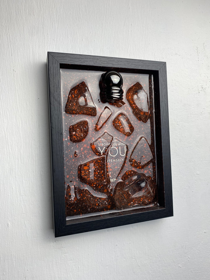 Framed Liquor | Broken Bottle Art & Perfume Samples
